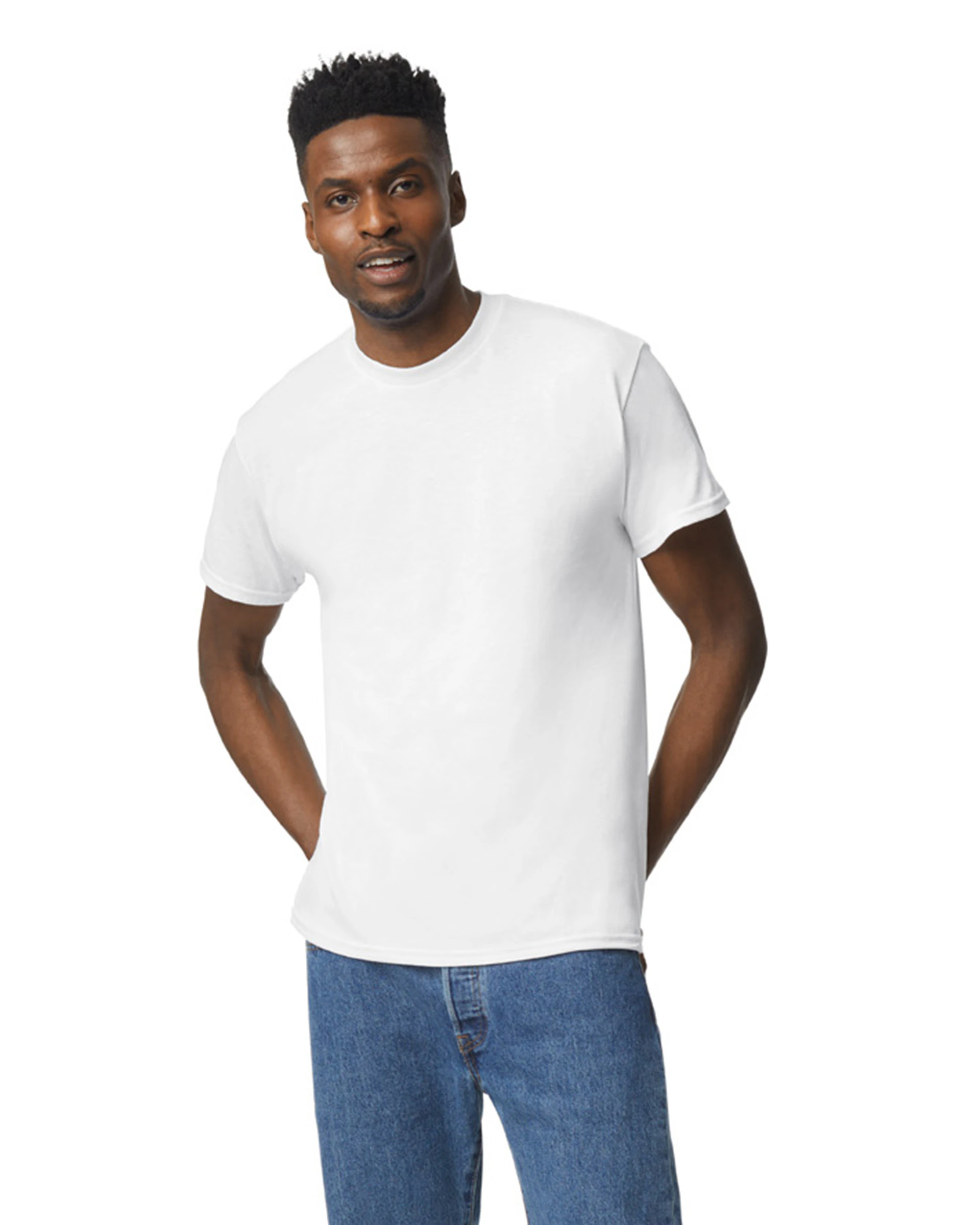 Gildan 8000 White Adult 5.5 Oz., 50/50 T Shirt | Jiffy Shirts