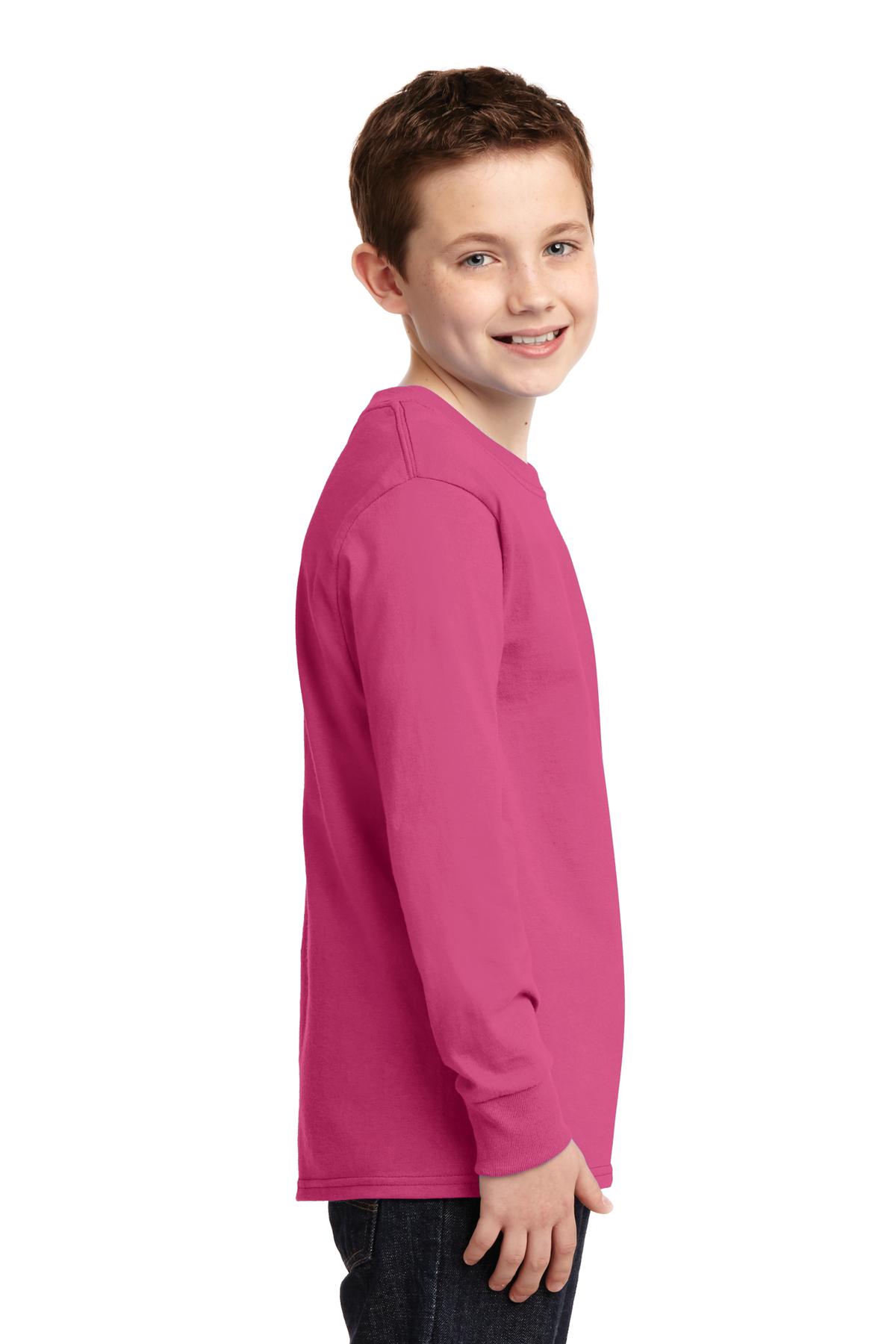 Port & Company Pc54 Yls Youth Long Sleeve Core Cotton Tee | Jiffy Shirts